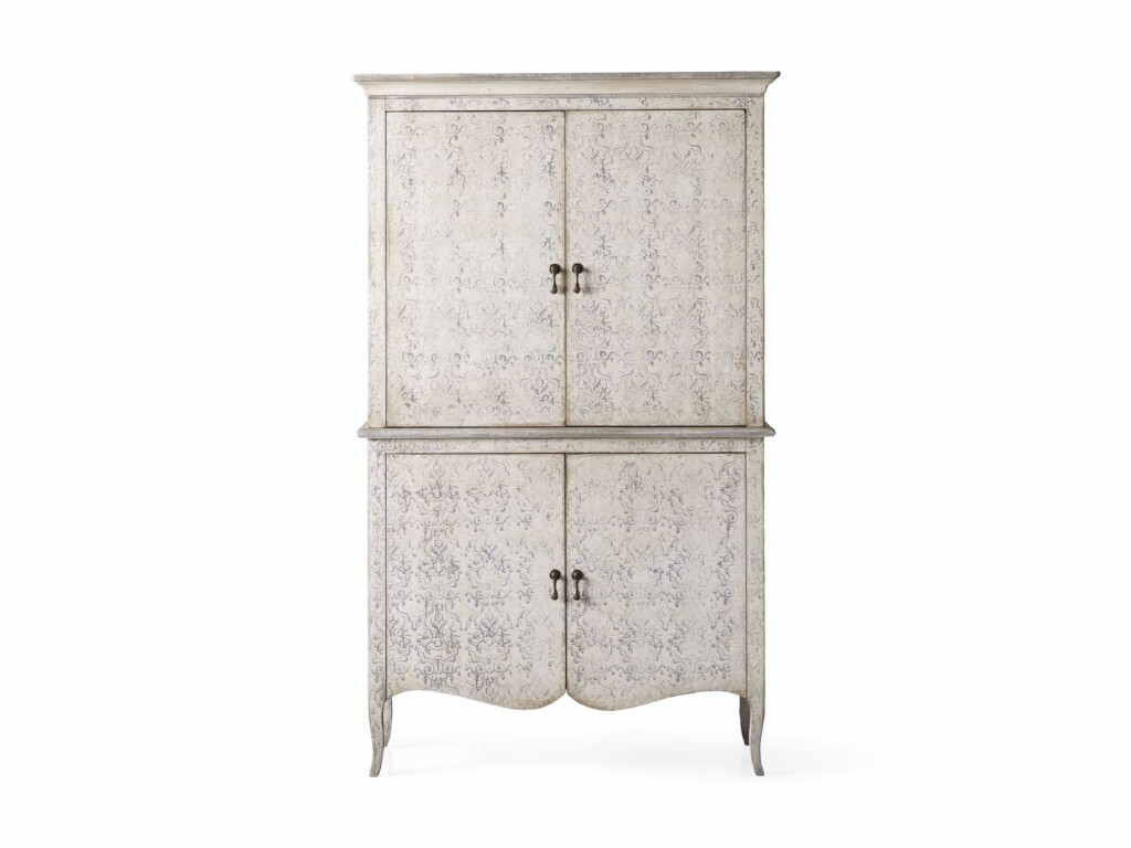 Arezzo Curved Armoire Schrank in Bianco oder Blue, Arte Toscana