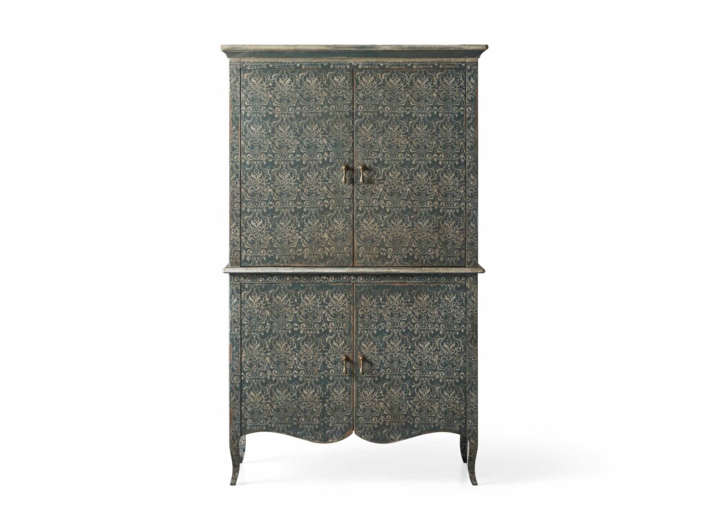 Arezzo Curved Armoire Schrank in Bianco oder Blue, Arte Toscana